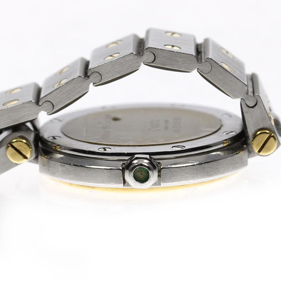Cartier ☆ジャンク ベルト訳あり★内箱・保証書付き【CARTIER】カルティエ サントスラウンドSM YGコンビ クォーツ レディース ...