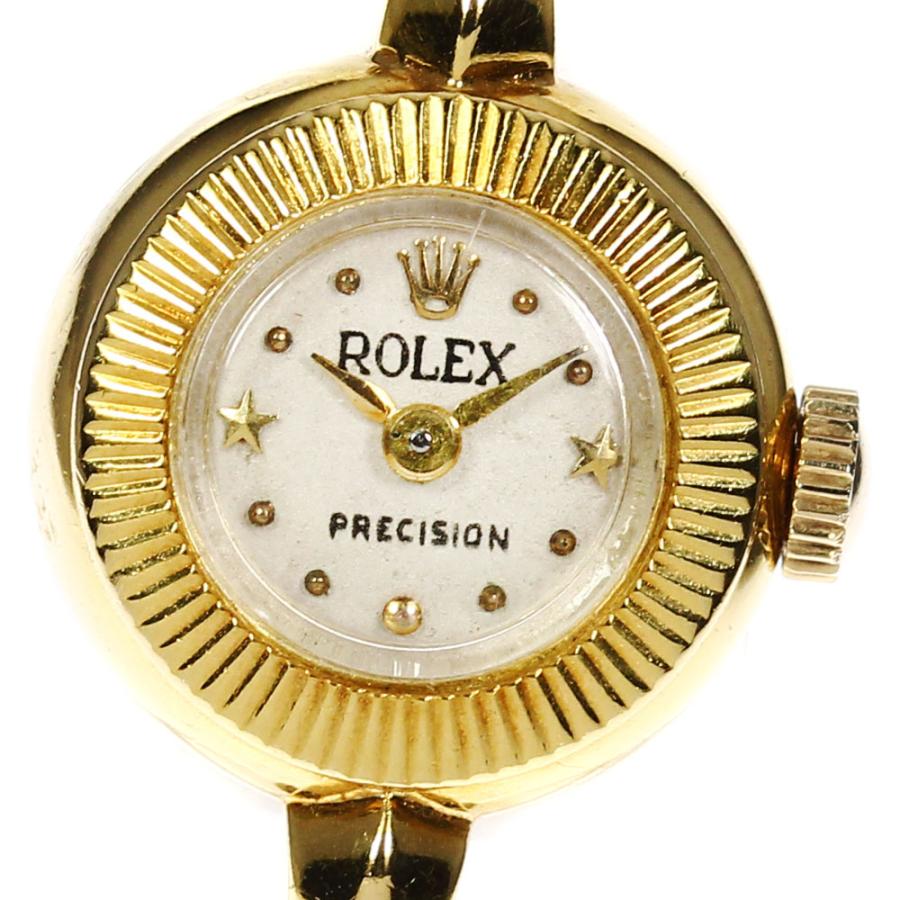 ☆ジャンク【ROLEX】ロレックス プレシジョン K18YG Cal.280 リダンダイアル 8646 手巻き レディース_686505 : ...