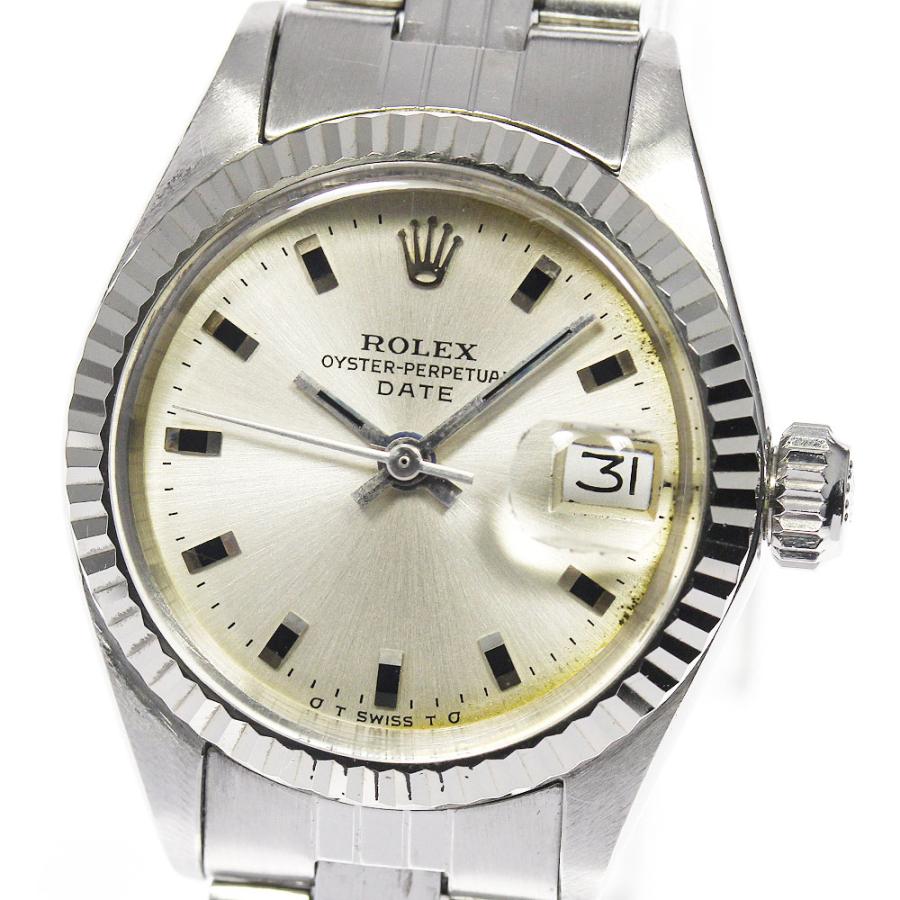 ROLEX（ロレックス） 【ROLEX】ロレックス オイスター パーペチュアルデイト Cal.2030 WGベゼル 6917 自動巻き ...
