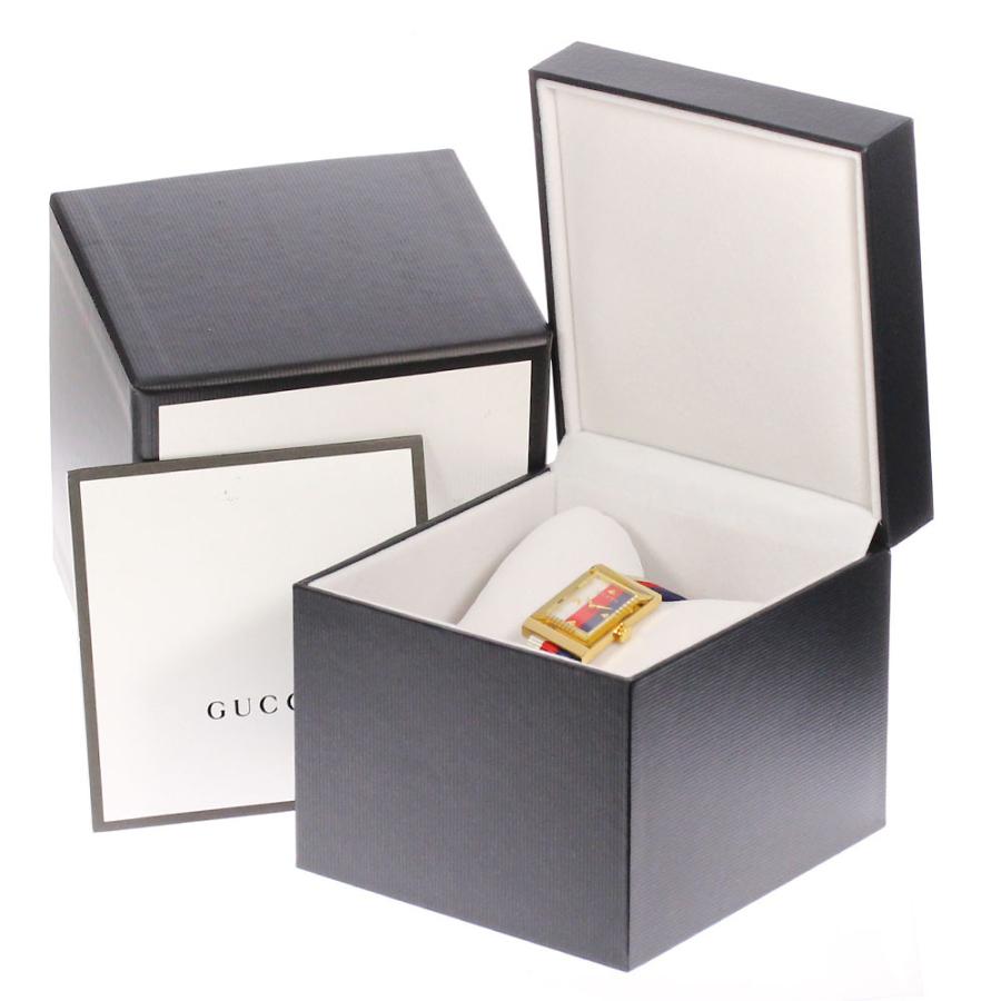 GUCCI（グッチ） ☆極美品★箱・保証書付き【GUCCI】グッチ Gフレーム 147.4/YA147406 トリコロール シェル クォーツ ...