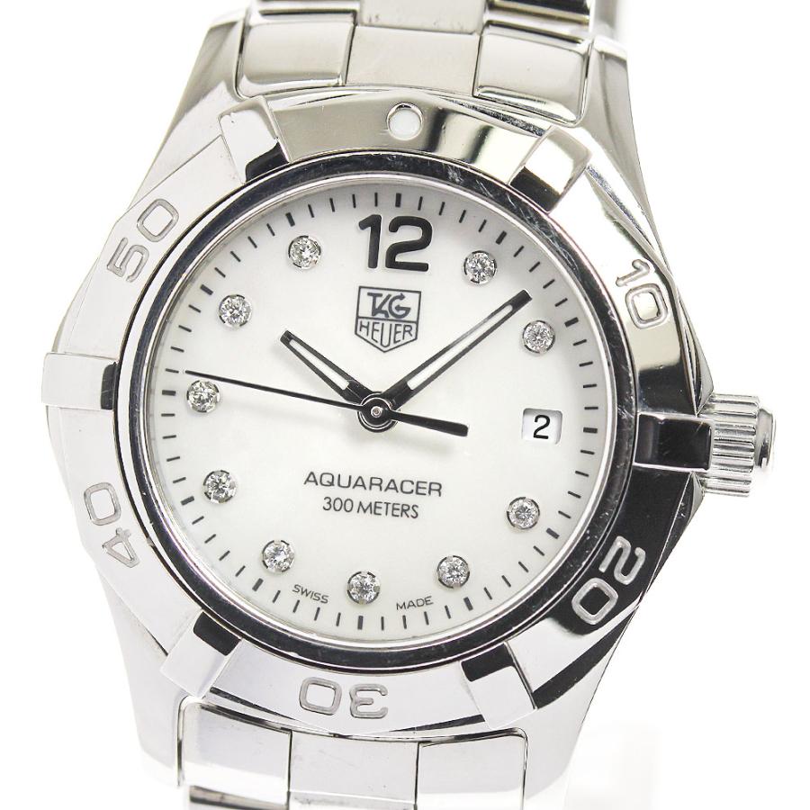 TAG HEUER ☆良品【TAG HEUER】タグホイヤー アクアレーサー 10Pダイヤ デイト WAF1415 クォーツ レディース ...