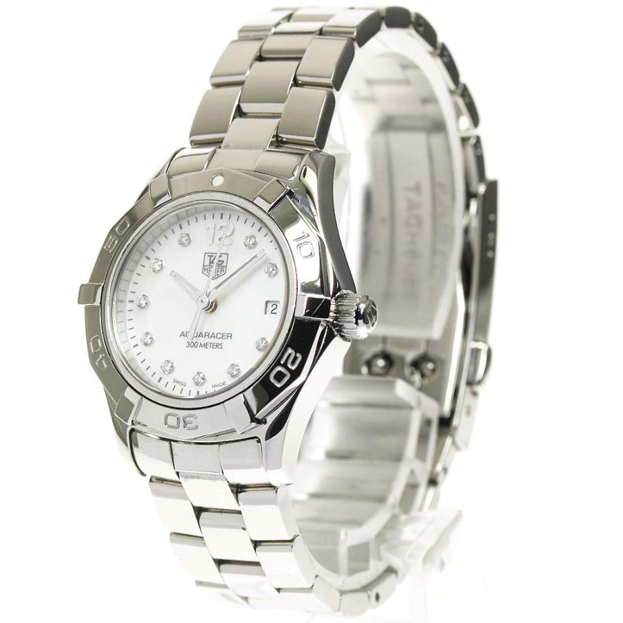 TAG HEUER ☆良品【TAG HEUER】タグホイヤー アクアレーサー 10Pダイヤ デイト WAF1415 クォーツ レディース ...