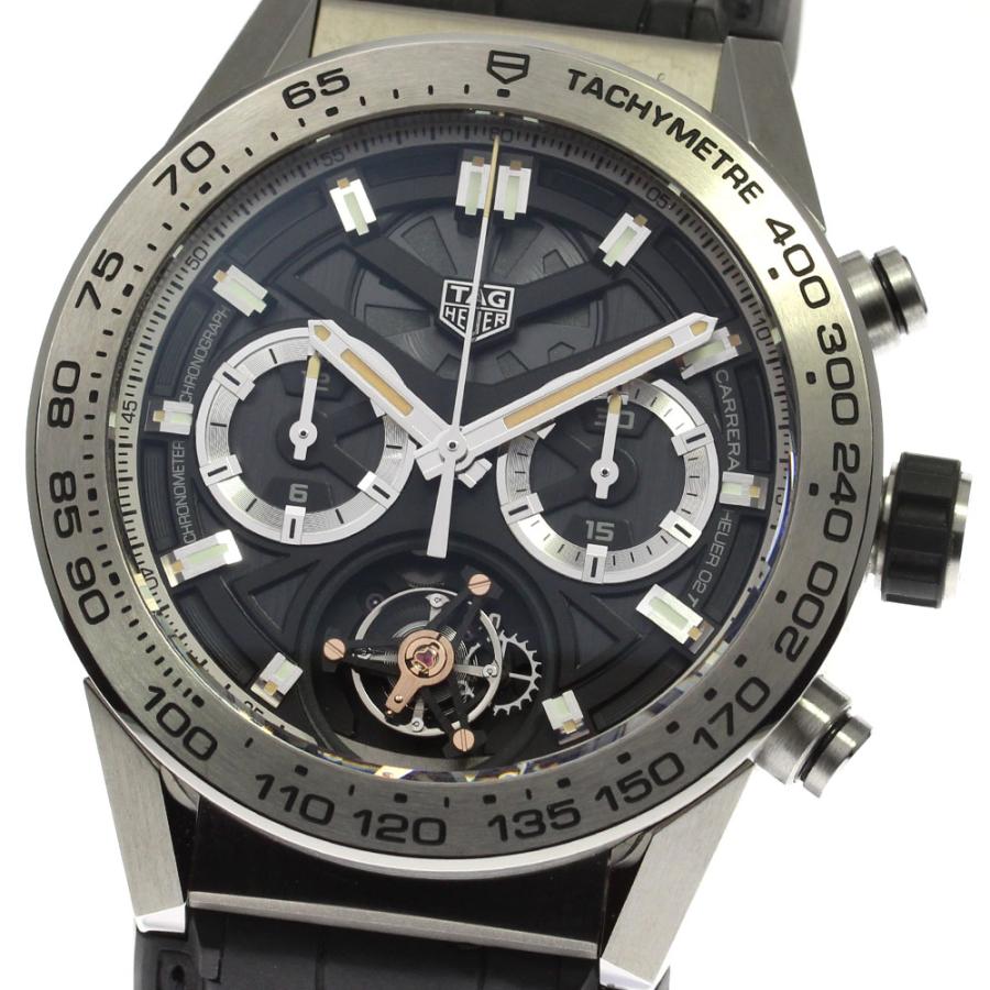 TAG HEUER ☆美品★箱・保付き【TAG HEUER】タグホイヤー カレラ キャリバー ホイヤー02T トゥールビヨン 160周年記念 CAR5A8D AT メンズ_702212 ...