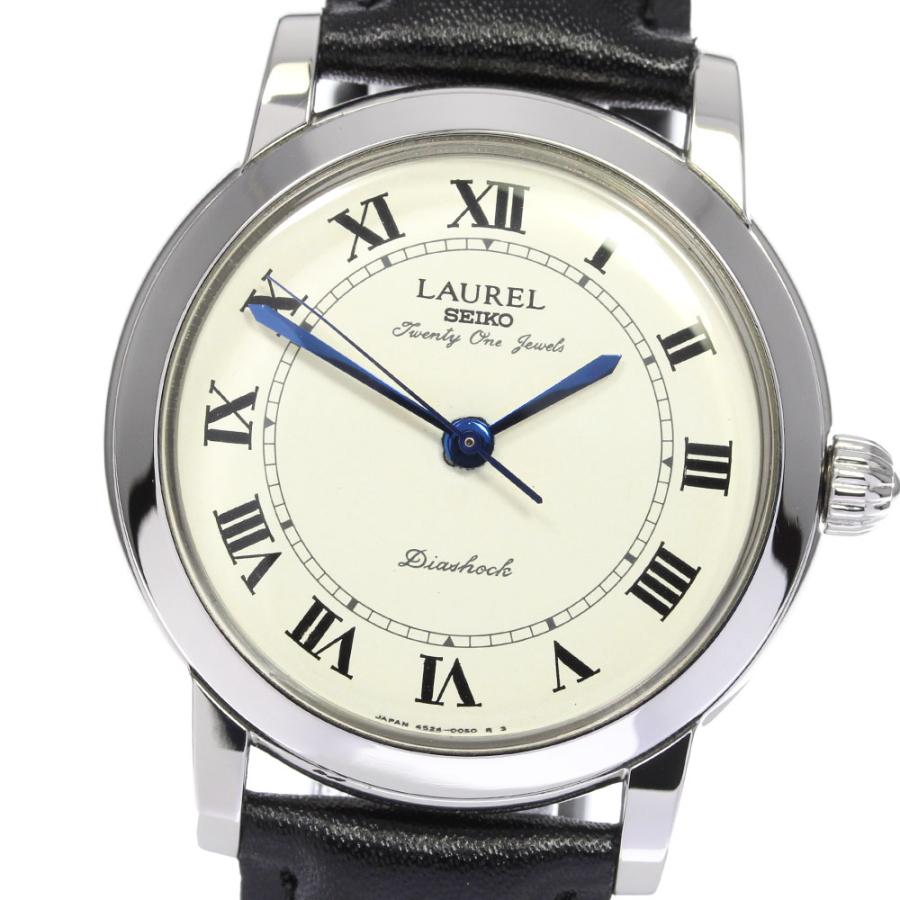 SEIKO ☆良品【SEIKO】セイコー ローレル ダイアショック Cal.4S24A 琺瑯文字盤 4S24-0050 手巻き メンズ ...