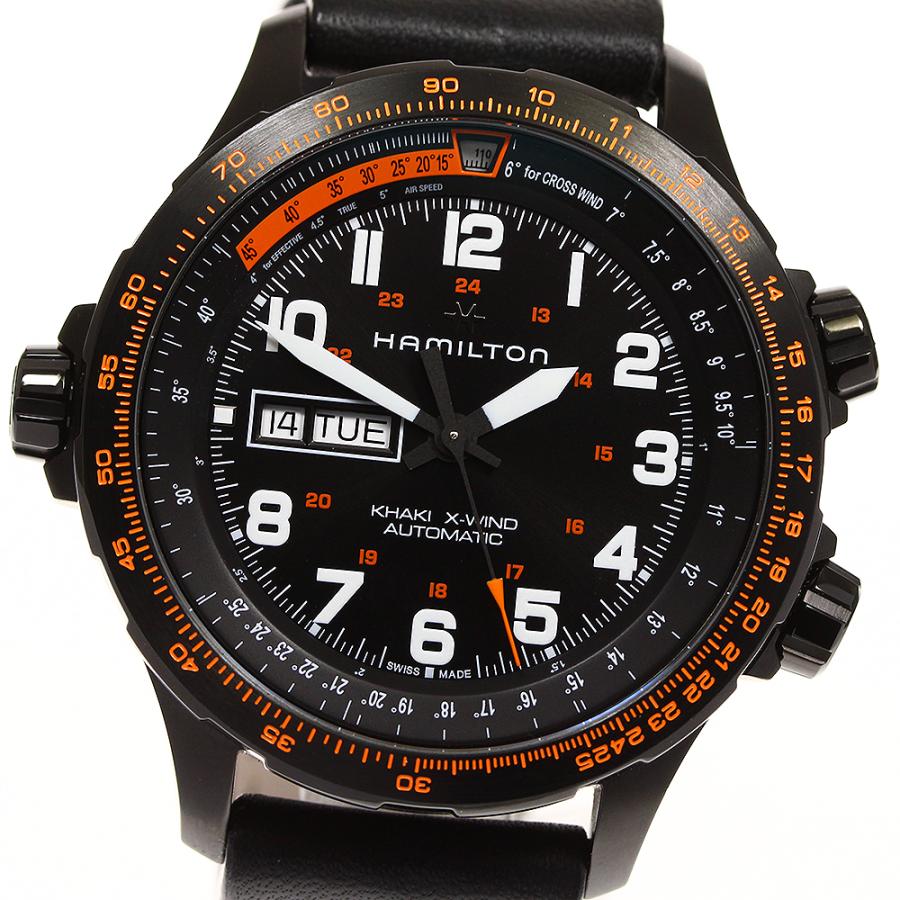 HAMILTON ☆美品【HAMILTON】ハミルトン カーキ アヴィエーション X-Wind デイデイト H777850 自動巻き メンズ ...