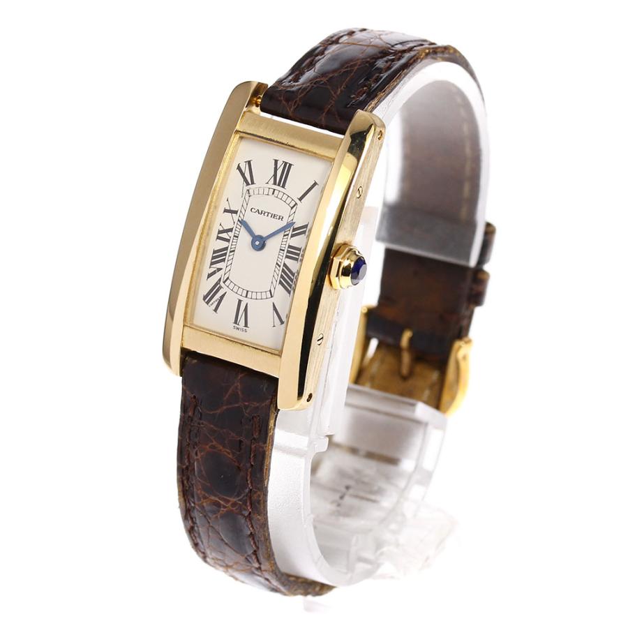 Cartier 【CARTIER】カルティエ タンクアメリカンSM K18YG W2601556 クォーツ レディース_704251 ...