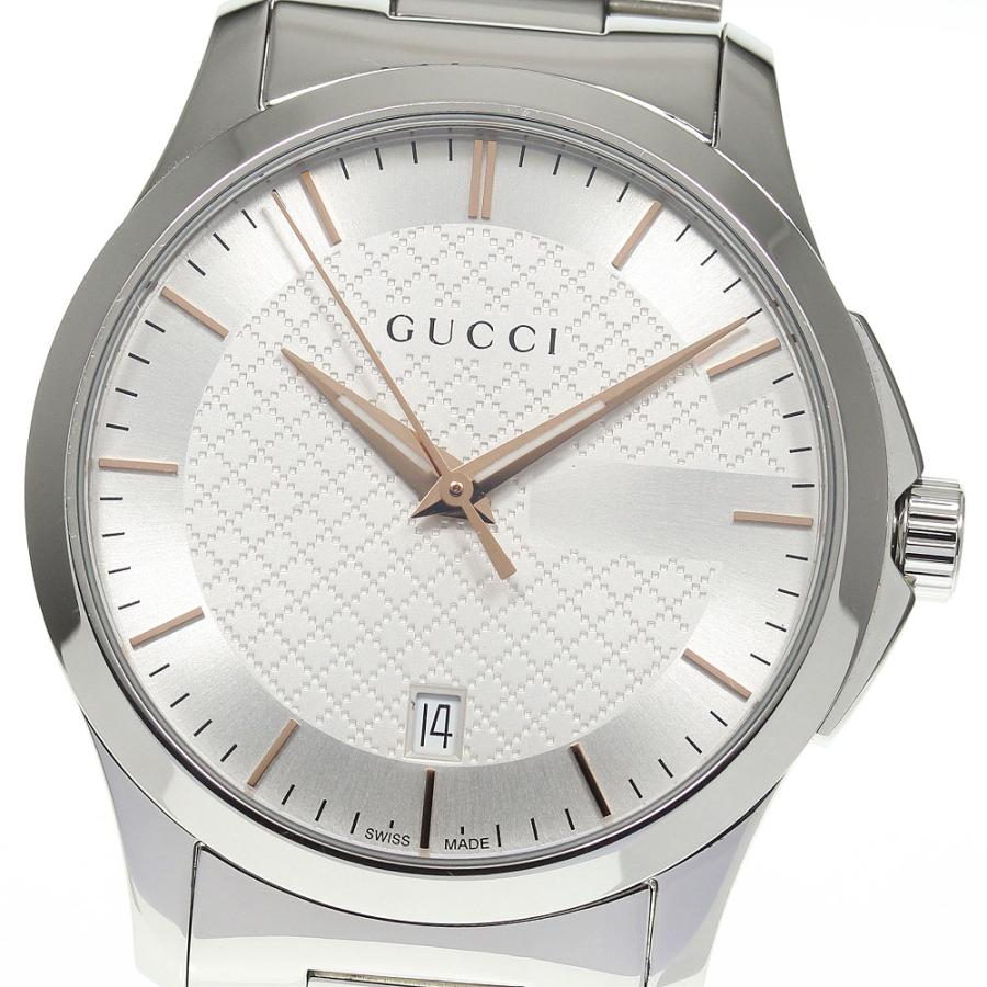 GUCCI ☆美品★内箱・保証書付き【GUCCI】グッチ Gタイムレス デイト 126.4/YA126442 クォーツ メンズ_706142 ...