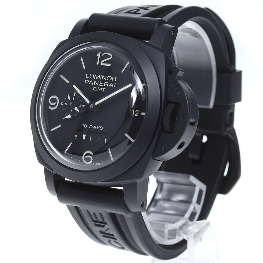 OFFICINE PANERAI ☆美品★箱・保証書付き【PANERAI】パネライ ルミノール 1950 10デイズ GMT PAM00335 ...