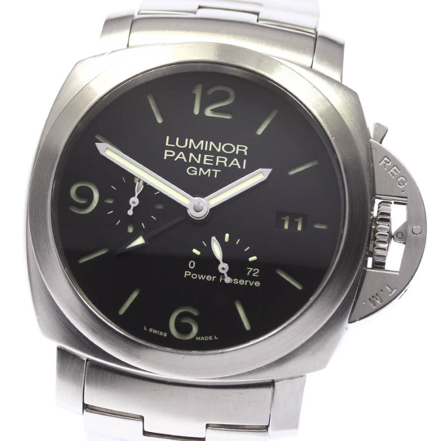 パネライ PANERAI PAM00347 ルミノール1950 3デイズ GMT パワーリザーブ 自動巻き メンズ 良品 箱・保証書付き ...
