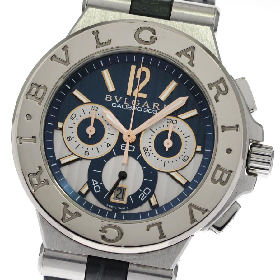 【BVLGARI】ブルガリ ディアゴノ カリブロ 303 K18WGベゼル クロノグラフ DG42SWGCH 自動巻き メンズ_712572 : 712572 : CLOSER Yahoo ...