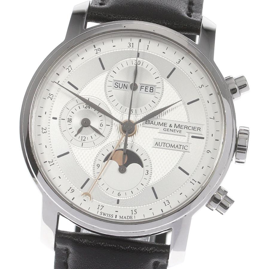 BAUME&MERCIER ★箱・保証書付き【Baume & Mercier】ボーム＆メルシェ クラシマ クロノグラフ ムーンフェイズ ...
