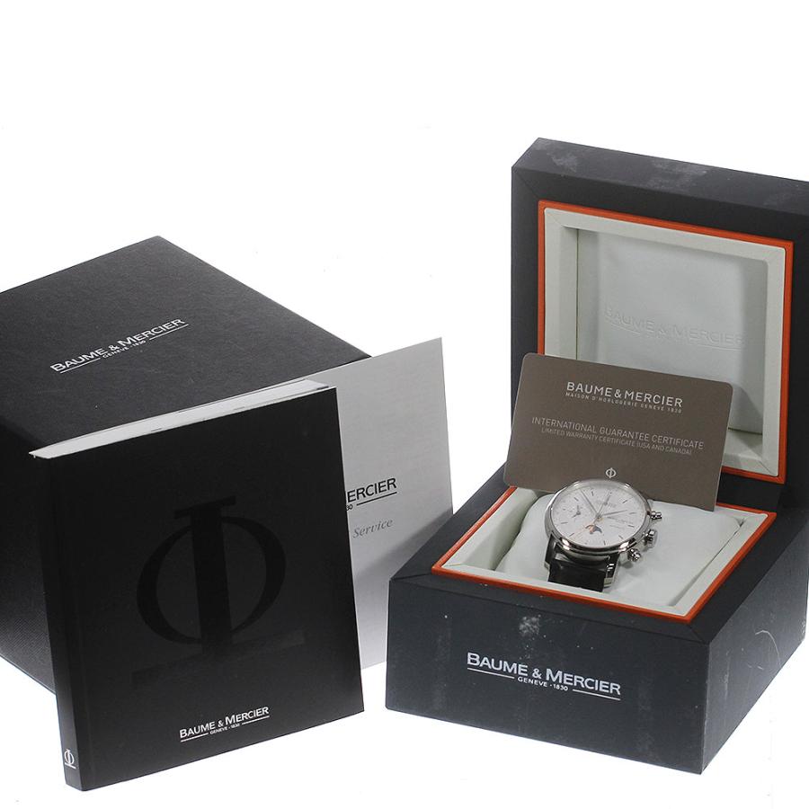 BAUME&MERCIER ★箱・保証書付き【Baume & Mercier】ボーム＆メルシェ クラシマ クロノグラフ ムーンフェイズ ...