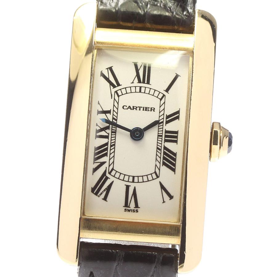 Cartier 【CARTIER】カルティエ タンクアメリカンSM K18YG W2601556 クォーツ レディース_713166 ...