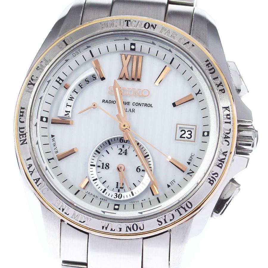 SEIKO ジャンク セイコー 8B54-0AW0/SAGA146 ブライツ デイト ソーラー電波 メンズ _715618 : CLOSER ...