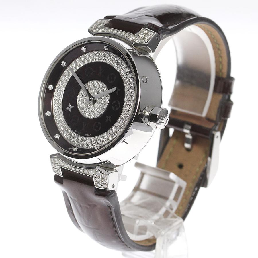 LOUIS VUITTON ★内箱・保証書付き【LOUIS VUITTON】ルイ・ヴィトン タンブール ディスク ダイヤ文字盤 Q111A クォーツ レディース_721079【ev20 ...