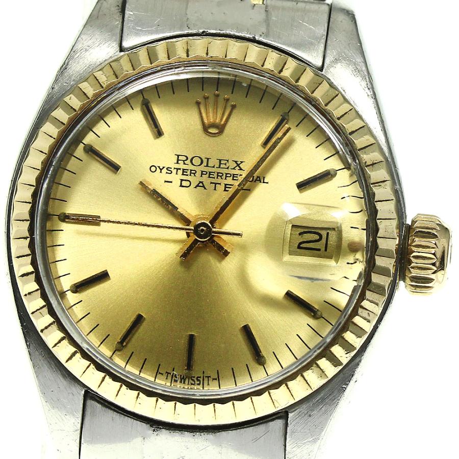 ROLEX（ロレックス） ベルト訳あり☆ 【ROLEX】ロレックス オイスター パーペチュアル デイト Cal.2030 YGコンビ 6917 ...