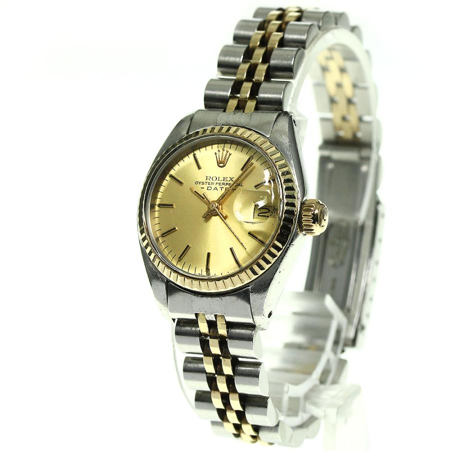 ROLEX（ロレックス） ベルト訳あり☆ 【ROLEX】ロレックス オイスター パーペチュアル デイト Cal.2030 YGコンビ 6917 ...