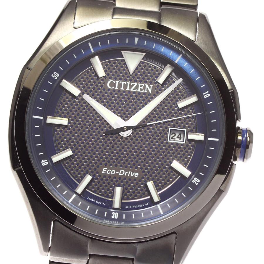 CITIZEN ☆美品 ★保証書付き【CITIZEN】シチズン エコドライブ ガンメタル AW1147-52L ソーラー メンズ_722517 ...