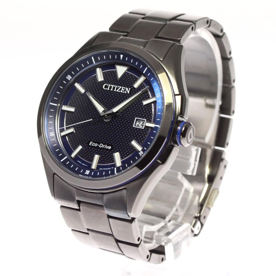 CITIZEN ☆美品 ★保証書付き【CITIZEN】シチズン エコドライブ ガンメタル AW1147-52L ソーラー メンズ_722517 ...