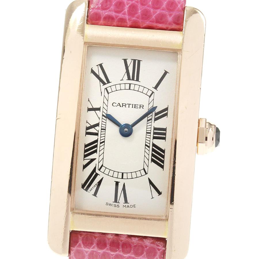 Cartier メーカーOH済【CARTIER】カルティエ タンクアメリカンSM K18PG W2607456 クォーツ レディース ...