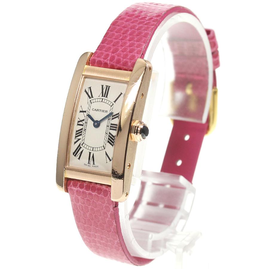 Cartier メーカーOH済【CARTIER】カルティエ タンクアメリカンSM K18PG W2607456 クォーツ レディース ...