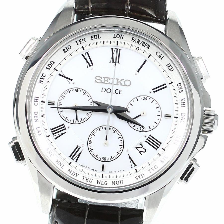 SEIKO セイコー SADA039/8B92-0AJ0 ドルチェ クロノグラフ ソーラー電波 メンズ 美品 箱・保証書付き_731675 ...