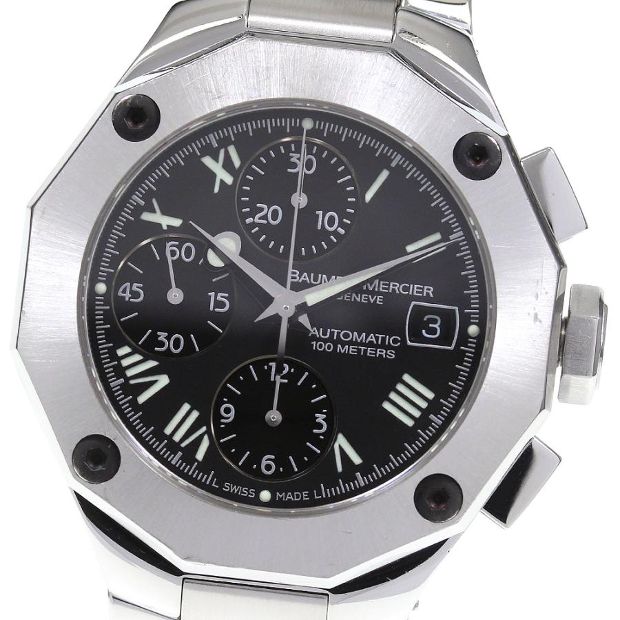 BAUME&MERCIER ★箱付き【Baume & Mercier】ボーム＆メルシェ リビエラ クロノグラフ 65600 自動巻き メンズ ...