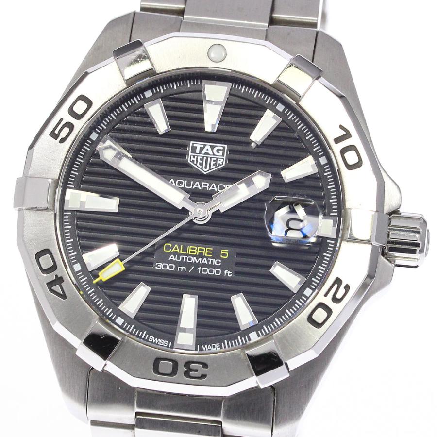 TAG HEUER タグホイヤー WBD2110-0 アクアレーサー キャリバー5 デイト 自動巻き メンズ 良品 箱・保証書付き ...