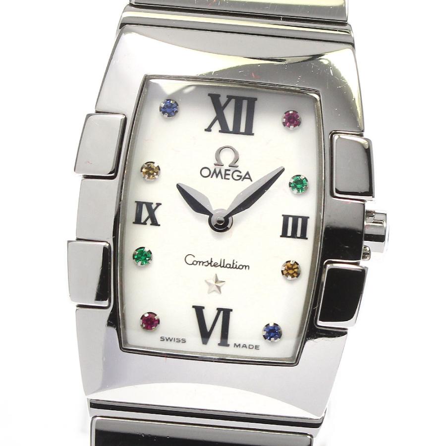 OMEGA オメガ ref.1584.79 コンステレーション クアドレラ 8Pカラーストーン クォーツ レディース 箱・保証書付き ...