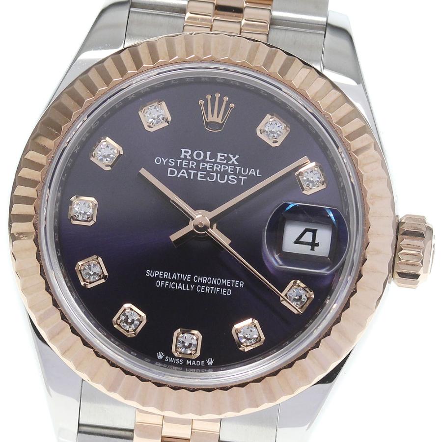 ROLEX ロレックス 279171G デイトジャスト オーベルジーヌ 10Pダイヤ ランダム番 自動巻き レディース 美品 箱・保証書付き ...