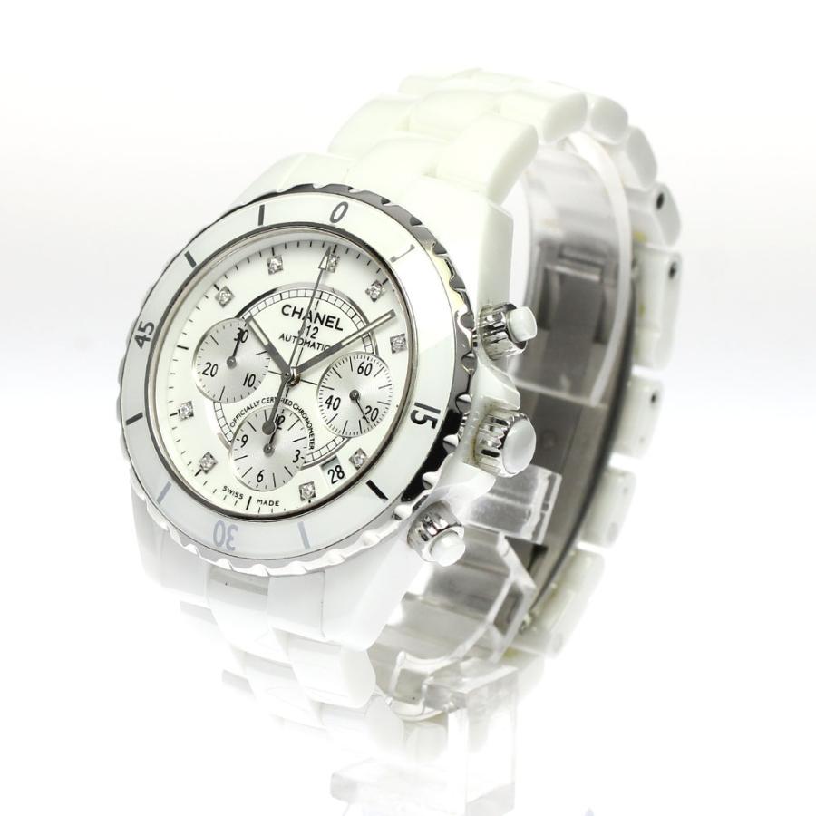 CHANEL（シャネル） CHANEL H2009 J12 白セラミック 9Pダイヤ クロノグラフ 自動巻き メンズ _743218 ...