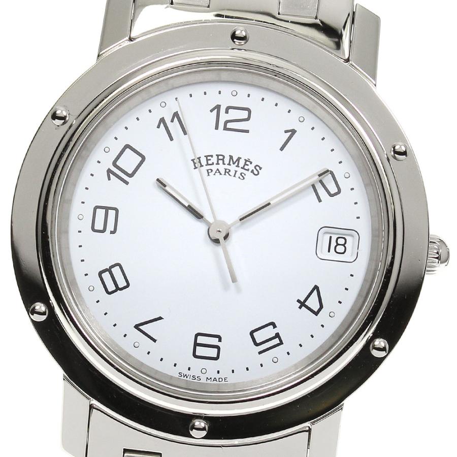 HERMES エルメス CL6.710 クリッパー デイト クォーツ メンズ _744423 : CLOSER Yahoo!ショップ - 通販 - Yahoo!ショッピング
