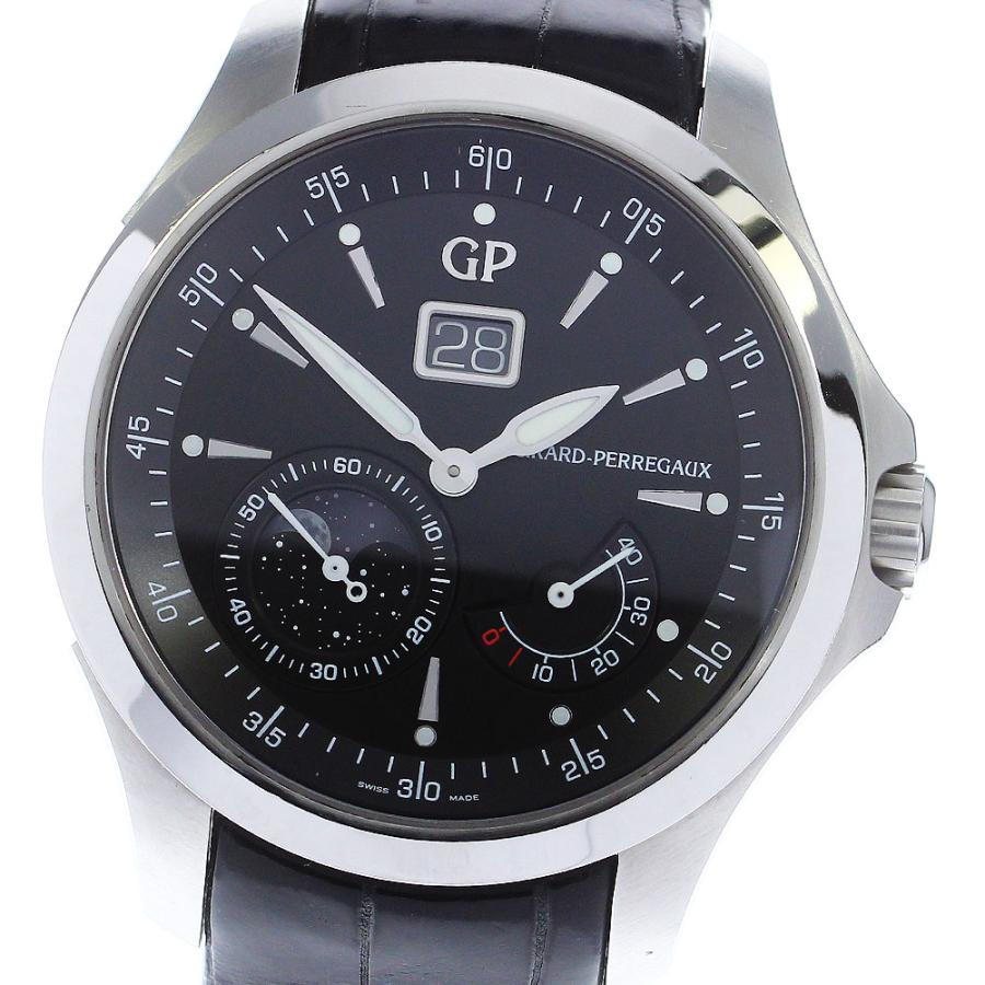 ジラール・ペルゴ GIRARD-PERREGAUX 49650 トラベラー ムーンフェイズ 自動巻き メンズ 箱・保証書付き_746596 ...