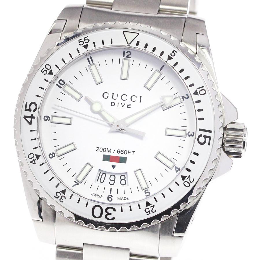 GUCCI（グッチ） GUCCI YA136302/136.3 ダイヴ デイト クォーツ メンズ 極美品 箱・保証書付き_746881 ...