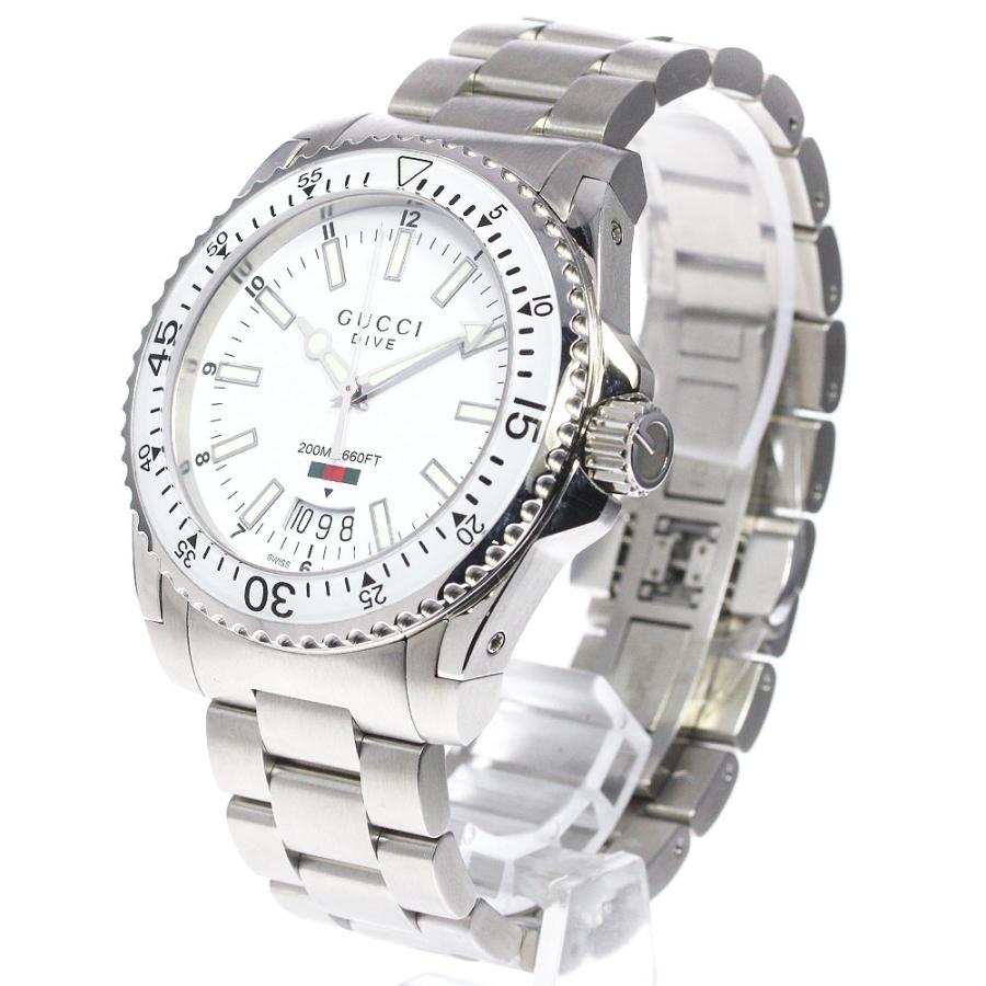 GUCCI（グッチ） GUCCI YA136302/136.3 ダイヴ デイト クォーツ メンズ 極美品 箱・保証書付き_746881 ...