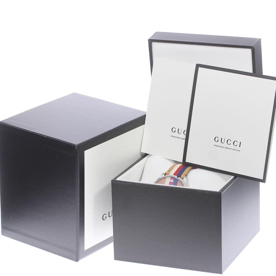GUCCI ベルト訳あり グッチ 126.4/YA1264078 Gタイムレス ストライプ マルチカラー クォーツ メンズ 箱・保証書付き ...