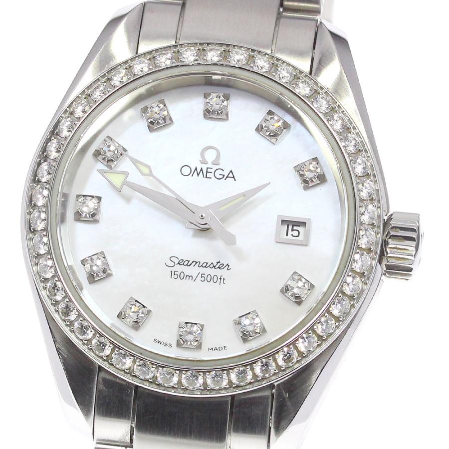 OMEGA オメガ 2579.75 シーマスター アクアテラ ダイヤベゼル クォーツ レディース 良品 _749808 : CLOSER ...