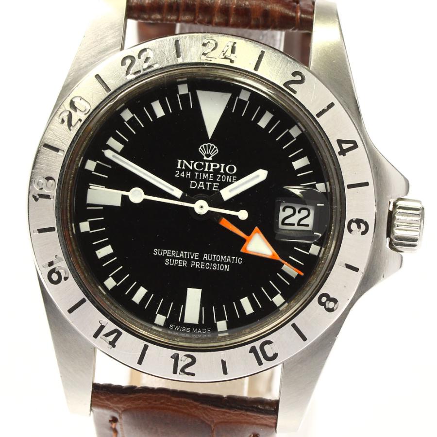 インキピオ INCIPIO EX2タイプ デイト GMT 自動巻き メンズ _750386 : CLOSER Yahoo!ショップ - 通販 - Yahoo!ショッピング