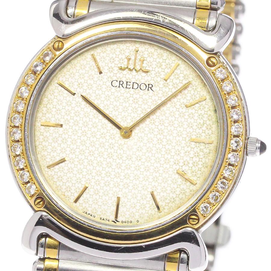 SEIKO（セイコー） SEIKO 5A74-0190 クレドール サイドダイヤ K18YGベゼル クォーツ メンズ _752918 ...