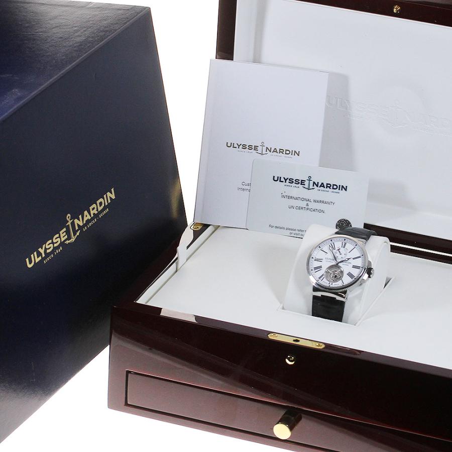 ULYSSE NARDIN ベルト訳あり ユリス・ナルダン Ulysse Nardin 1283-181/E0 マリーン トゥールビヨン 自動巻き メンズ 箱・保証書付き_760502 ...