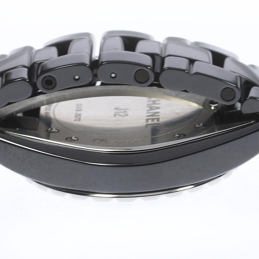 CHANEL シャネル H3108 J12 黒セラミック ダイヤベゼル 8P クォーツ レディース 美品 箱付き_761218 ...