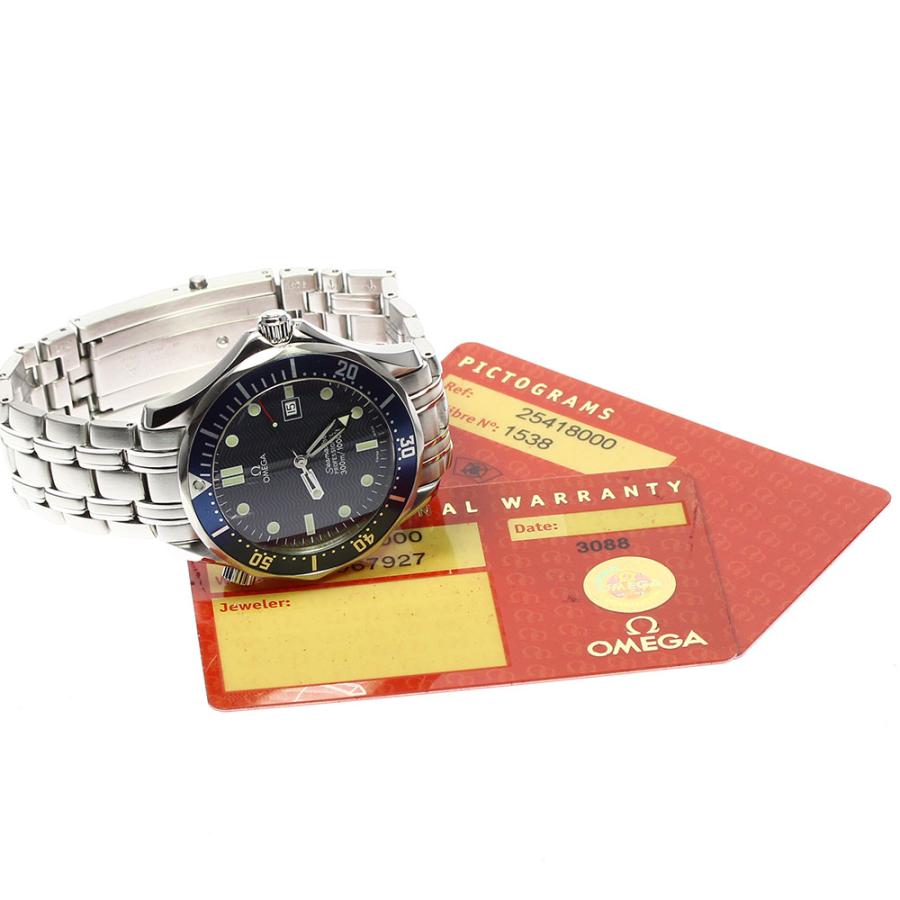 OMEGA オメガ 2541.80 シーマスター300 デイト クォーツ メンズ 良品 保証書付き_761986 : CLOSER Yahoo ...