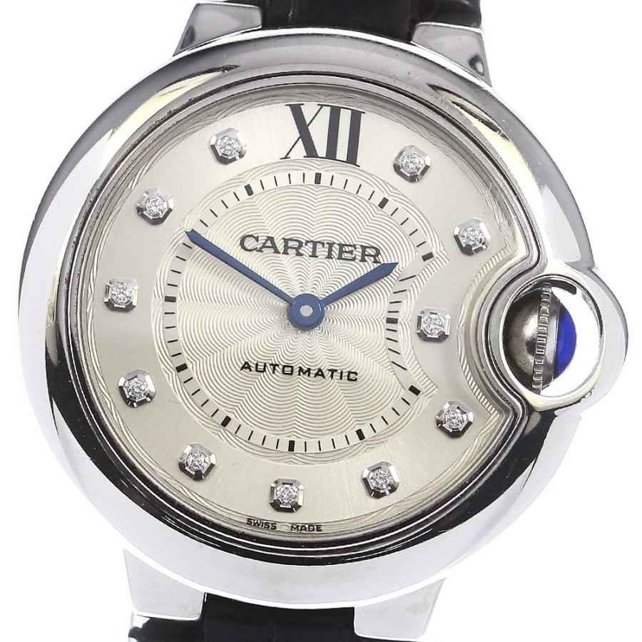 Cartier カルティエ CARTIER W4BB0009 バロンブルー 11Pダイヤモンド 自動巻き レディース _762195 ...