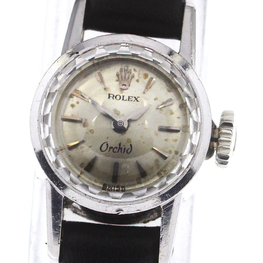 ROLEX（ロレックス） 訳あり ROLEX 2232 オーキッド K18WG cal.1401 カットガラス 手巻き レディース ...