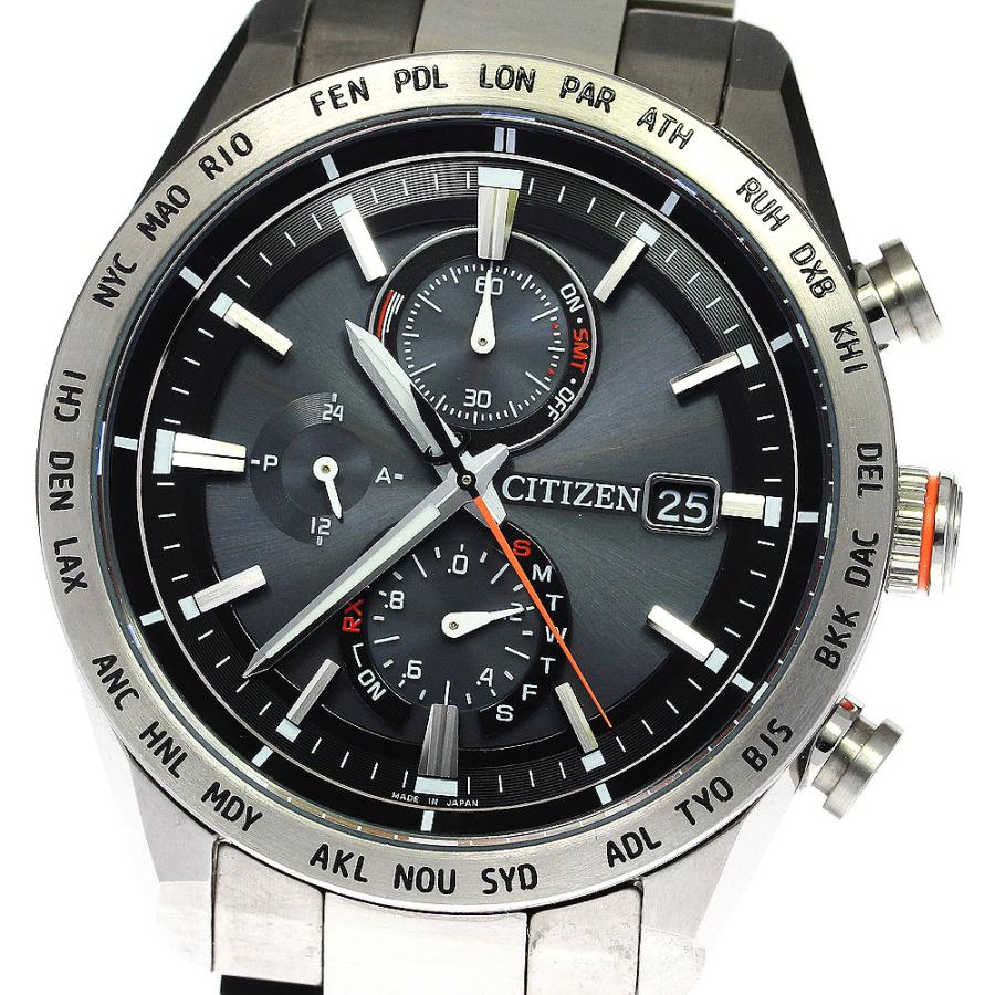 CITIZEN シチズン AT8181-63E/H800-T025862 アテッサ エコドライブ ソーラー電波 メンズ 美品 保証書付き ...