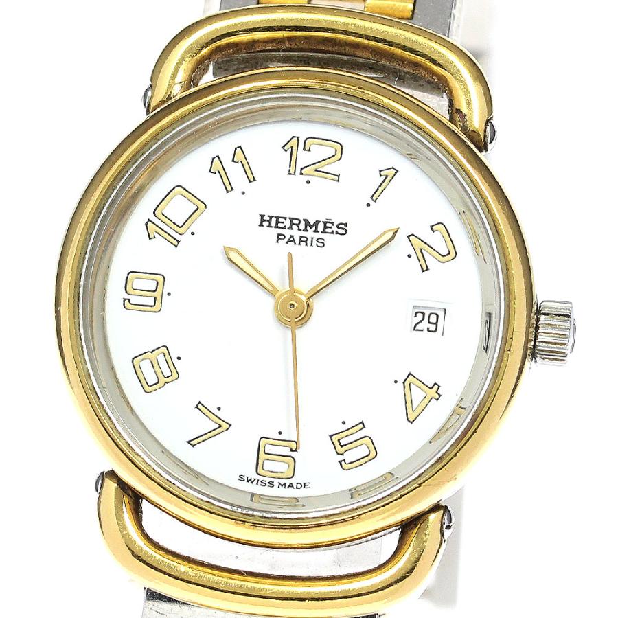 HERMES エルメス PU2.240 プルマン デイト クォーツ レディース _765004 : CLOSER Yahoo!ショップ - 通販 - Yahoo!ショッピング