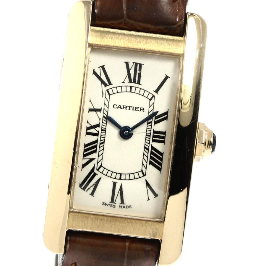 Cartier（カルティエ） CARTIER W2601556 タンクアメリカンSM K18YG クォーツ レディース _765098 ...