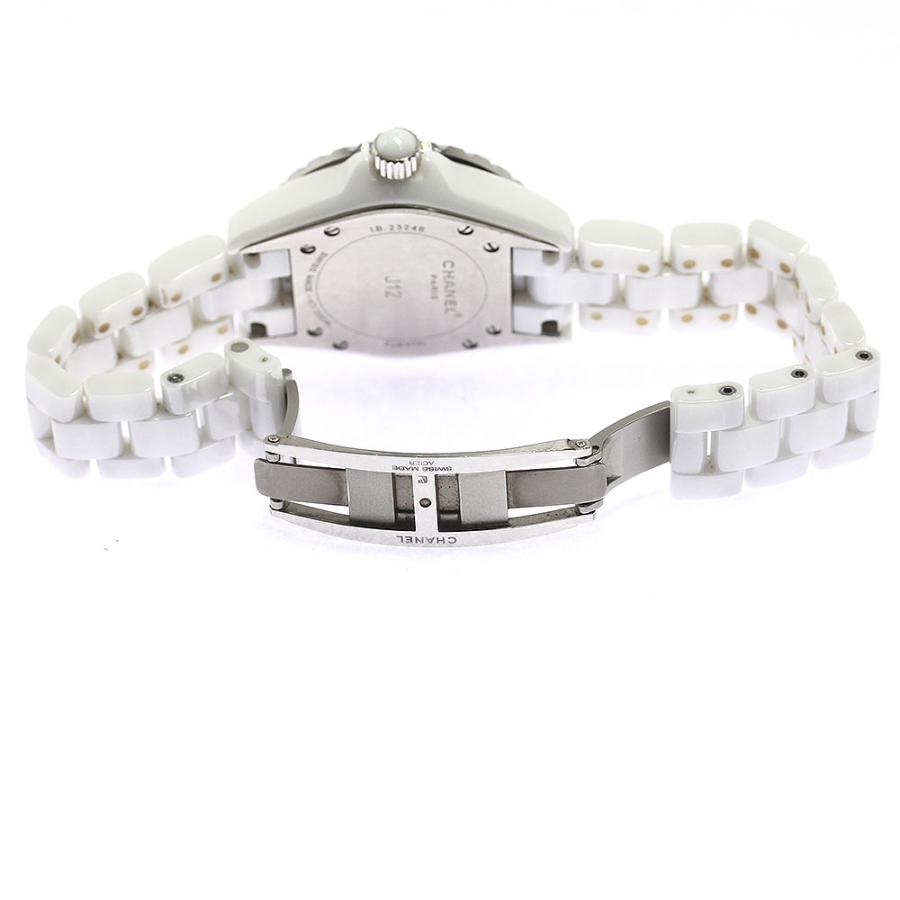 シャネル CHANEL H2010 J12 ピンクサファイアベゼル 白セラミック 12Pダイヤ クォーツ レディース _765545 : ...