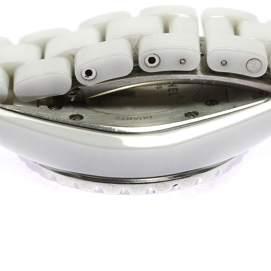 シャネル CHANEL H2010 J12 ピンクサファイアベゼル 白セラミック 12Pダイヤ クォーツ レディース _765545 : ...