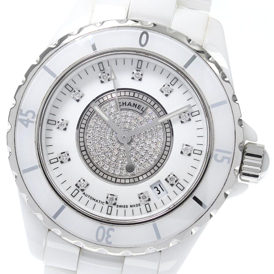 CHANEL（シャネル） CHANEL H1759 J12 38mm 白セラミック センターダイヤ 自動巻き メンズ 良品 保証書付き ...
